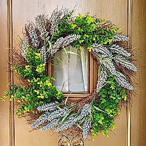 ElaDeco Artificial Boxwood (Pack of 7),Artificial Farmhouse Greenery Boxwood Stems Fake Plants and Greenery Springs for Farmhouse,Home,Garden,Office,Patio,Wedding and Indoor Outdoor Decoration