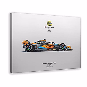 ERWYN Mclaren poster Formular One Poster F1 Walls Canvas Car Posters Wall Art Canvas For Boys Room Vintage Frame-style 12x18inch(30x45cm)
