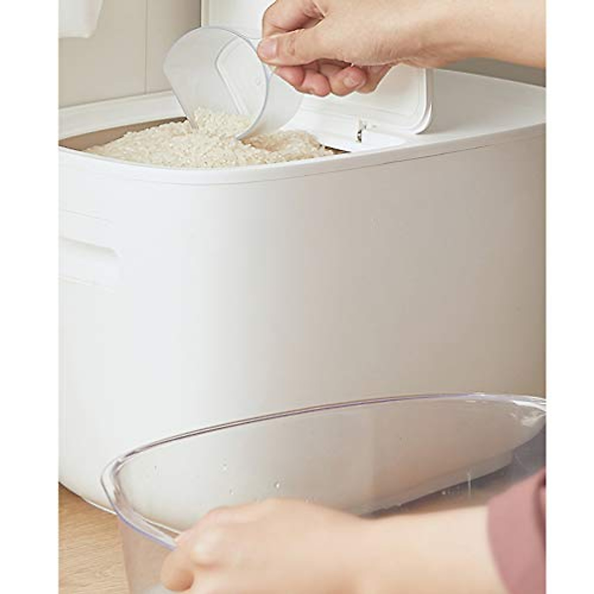 YARNOW Rice Storage Container Airtight Kitchen Grain Containers Food Storage Container with Lid for Rice Grain Sugar Flour Storage, Green