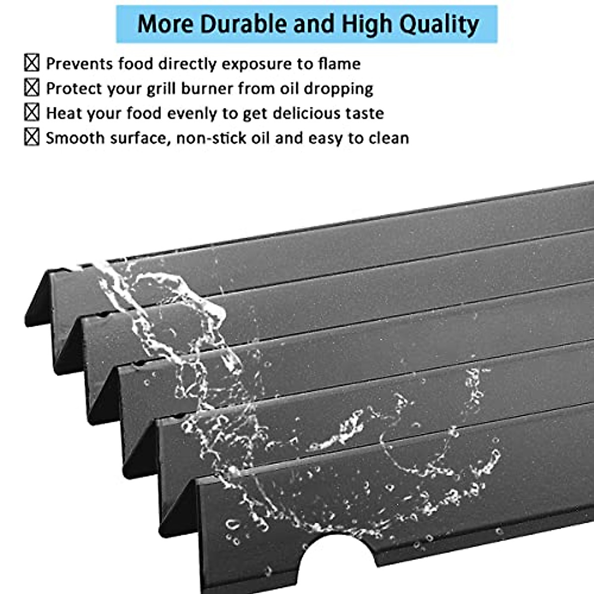 17 inch Porcelain Enameled Flavorizer Bars for Weber Genesis II E-310, II S-310, II E-330, II E-335, II S-335, II LX S/E-340 Gas Grill, Heat Plate for Genesis II/LX 300 Series Grill Parts, 66032/66795