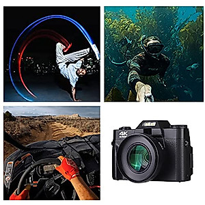 Digital Cameras for Kids Digital Camera for Photograohy 4K 48MP Camera for with 180° Flip Screen, 16X Digital Zoom, 52mm Wide Angle & Macro Lens