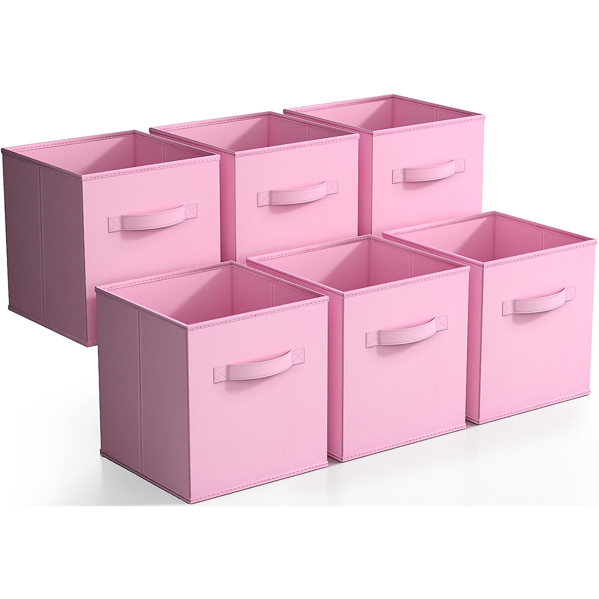Sorbus 11 Inch Cube Storage Bins Bundle - Pastel Rainbow Set of 8 & Pastel Pink Set of 6 (12 Storage Bins)