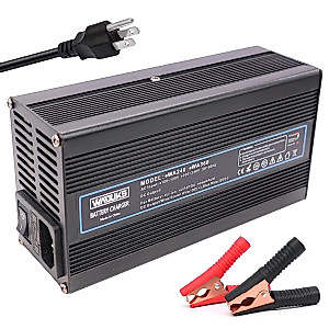 14.6V 20A Charger 12V 20A LiFepo4 Smart Charger DC Output Connector Alligator Clip Used for 4S 12V LiFepo4 Battery Pack with Cooling Fan