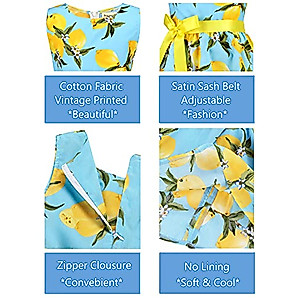 PrinceSasa Lemon Birthday Toddler Girl Clothes Cotton Dresses for Girls,E27,7-8 Years(Size 140)