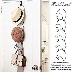 KALYLOC 15 Pack Hat Rack Hanger Holder Organizer, Hanging Wigs Rack Baseball Caps Storage, Scarves Handbags Towels Clothes Ties Over Door Wall Mounted Hook Black (Black)