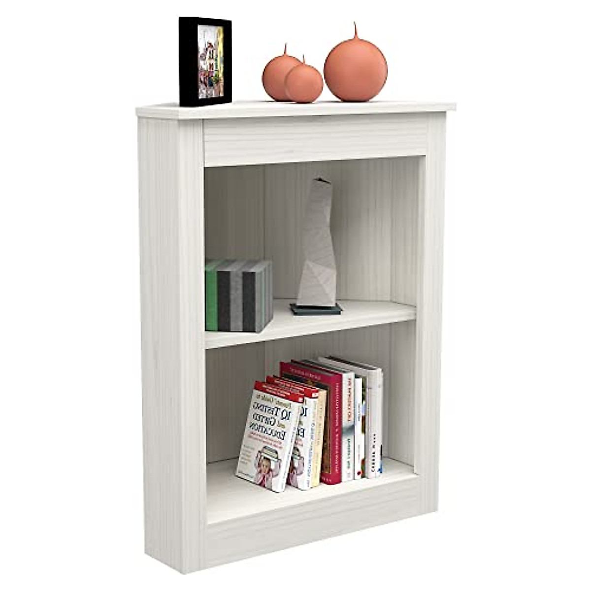 Inval 31.5" 2-Shelf Corner Bookcase, Washed Oak