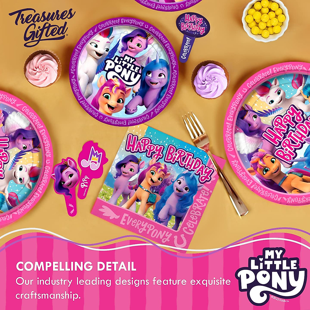 Treasures Gifted Officially Licensed My Little Pony Birthday Banner - My Little Pony Happy Birthday Banner - My Little Pony Birthday Party Supplies - My Little Pony Party Decorations for Walls