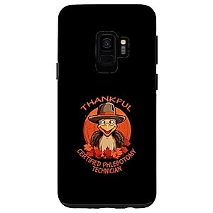 Galaxy S9 Certified Phlebotomy Technician Funny Thanksgiving Fall Case