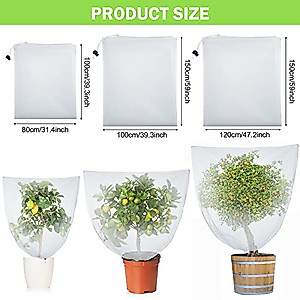 16 Packs Garden Bird Netting Bag with Drawstring, Insect Bug Barrier Mesh Netting Garden Netting Pest Barrier Plant Cover for Protect Plant Fruits (39.37''x31.5''+39.37''x59.06''+59.06''x47.24'')
