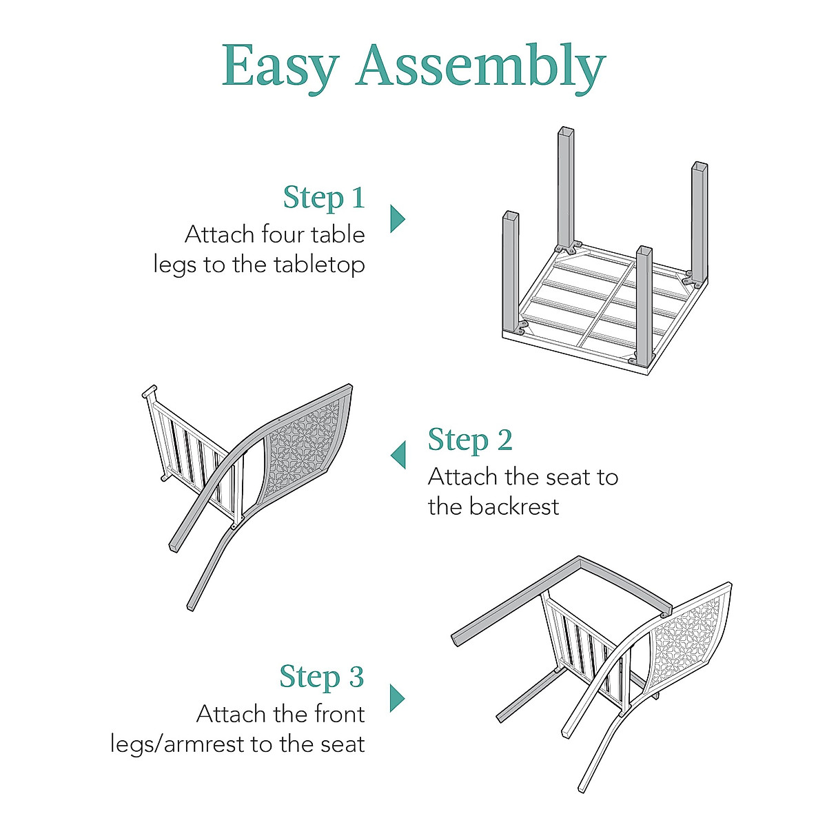 Best Choice Products 3-Piece Outdoor Bistro Set, Stackable Modern Steel Furniture for Porch, Garden w/ 2 Chairs, Table, Geometric Decor - Yellow