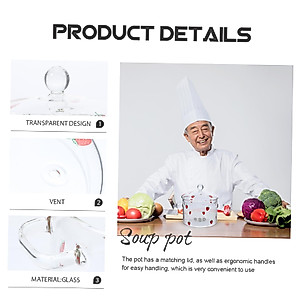 PRETYZOOM Soup Pot Stew Pots with Lids Sauce Pot with Lid Simmer Pot Sauce Pan with Lid Stew Pot - Stockpot with Lid Clear Pans with Lids Saucepan with Lid Stove Glass Household
