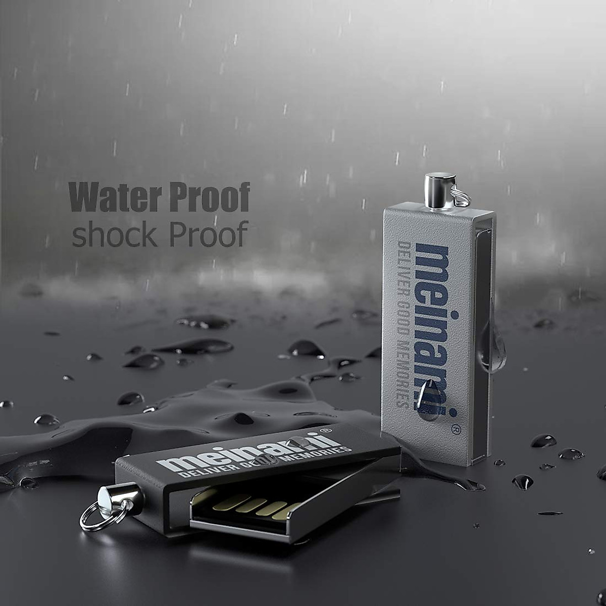 MEINAMI Mini Size Customized USB Flash Drive in Silver Metal Thumb Drive Personalized Memory Stick 8GB 100 Pack