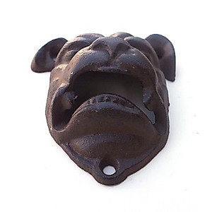 1 BullDog Cast Iron Bottle Opener Mountable Vintage Look Man Cave English Dog
