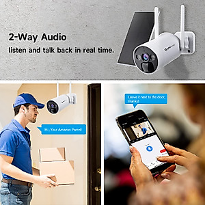 yeewise Solar Security Cameras Wireless Outdoor, 2K 4MP Home Security System, 4 Cameras Kit with Color Night Vision, Forever Power, Spotlight Camera, 10CH NVR with 64G Local Storage, No Monthly Fee