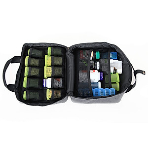 Kaddy Large Medicine Bag, Secure, Padded, Pill Organizer Box, Case for Bottles of Medicine or Supplements; Storage; Toiletry; 3 Digit Lock, Grey