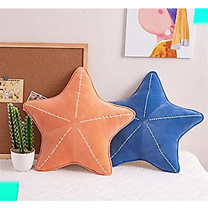 LICHENHAO Starfish Shell Pillow for Floor, Sofa, Reading Cushion (Orange, 19.6in)
