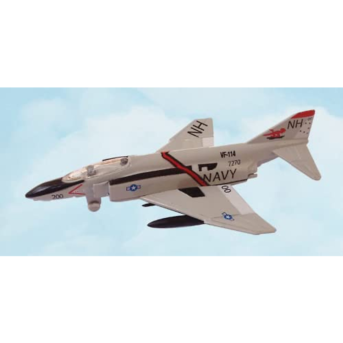 Hot Wings Planes F-4 Phantom with Connectible Runway Die Cast Plane, White
