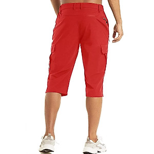 Men's Summer Shorts Hiking Shorts Gym Quick Dry Shorts for Men Capris Shorts Cropped Pants Sweat Shorts Fishing Tactical Long Shorts Red