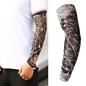 Satisfounder 10 PCS Arts Temporary Tattoo Arm Sunscreen Sleeves Fake Tattoo Cover Up Sleeves