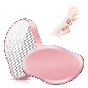 Fochst Crystal Hair Eraser for Women and Men, Reusable Crystal Hair Remover Magic Painless Exfoliation Hair Removal Tool, Magic Hair Eraser for Back Arms Legs (Pink)