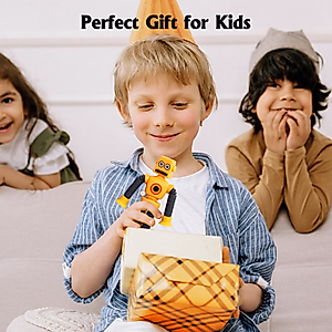 ASKIZ 4-Pack Pop Tubes Sensory Toys, Glowing Robot Fidget Tubes Sensory Toys Pack, Suction Cup Robot Toy,Travel Toys Sensory Toys For Autistic Children Toddlers Kids Boys Girls Gifts 3-5,5-7