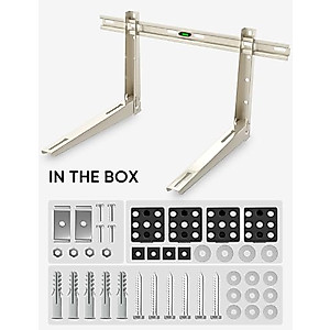 Plusluck Mini Split Wall Mounting Bracket for 18000-24000 BTU Mini Split Air Conditioner with Leveler Universal Ductless AC and Heat Pump Systems Outdoor