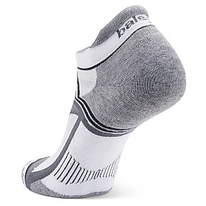 Balega Hidden Contour Upcycled Impact Resistance / Cushioning Performance No Show Athletic Running Socks for Men and Women (1 Pair) White/Grey, Medium