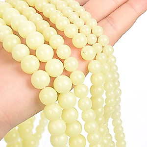 NHBT YU 6/8/10mm Natural Stone Yellow Luminous Stone Round Beads Loose Spacer Bead for Jewelry Making DIY Accessories T87 (Color : H8621, Item Diameter : 10mm)