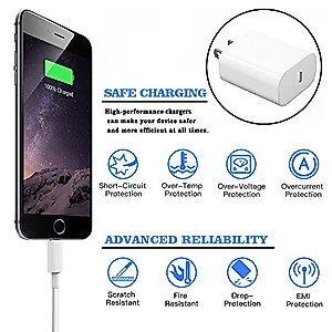 iPhone Fast Charger 10 FT [Apple MFi Certified] 2 Pack PD 20W USB C Charger Block with 10FT Long Type C Lightning Cable for iPhone 14 13 12 11 XS XR X 8 iPad,White