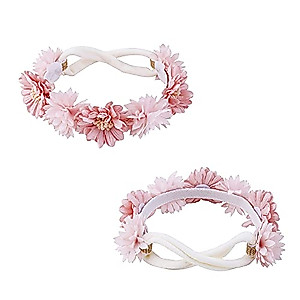 BFNAAgirl Flower Headband for Baby Girl Elastic Baby Floral Headbands Crown Hairbands Hair Accessories for Newborn Infant Toddlers Kids 3pcs/set