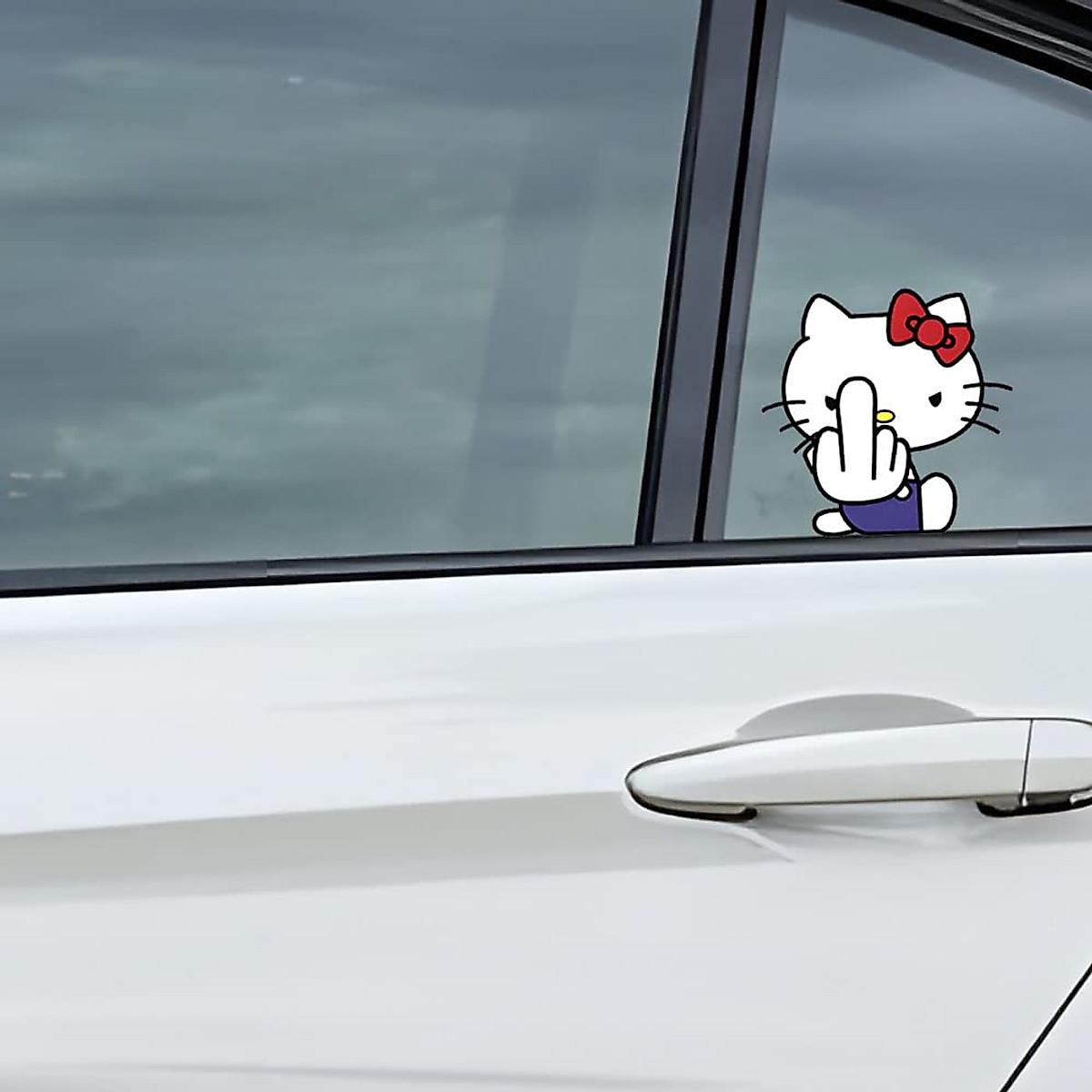 Kitty, Middle Finger,Vinyl Decal,Sticker for Cars,Windows,Laptops and More