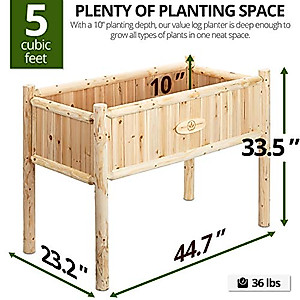 Boldly Growing Wooden Raised Planter Box with Legs - Large Elevated Outdoor Patio Cedar Garden Bed Kit to Grow Herbs and Vegetables - Unmatched Strength Lasts Years, Natural Rot-Resistant Wood