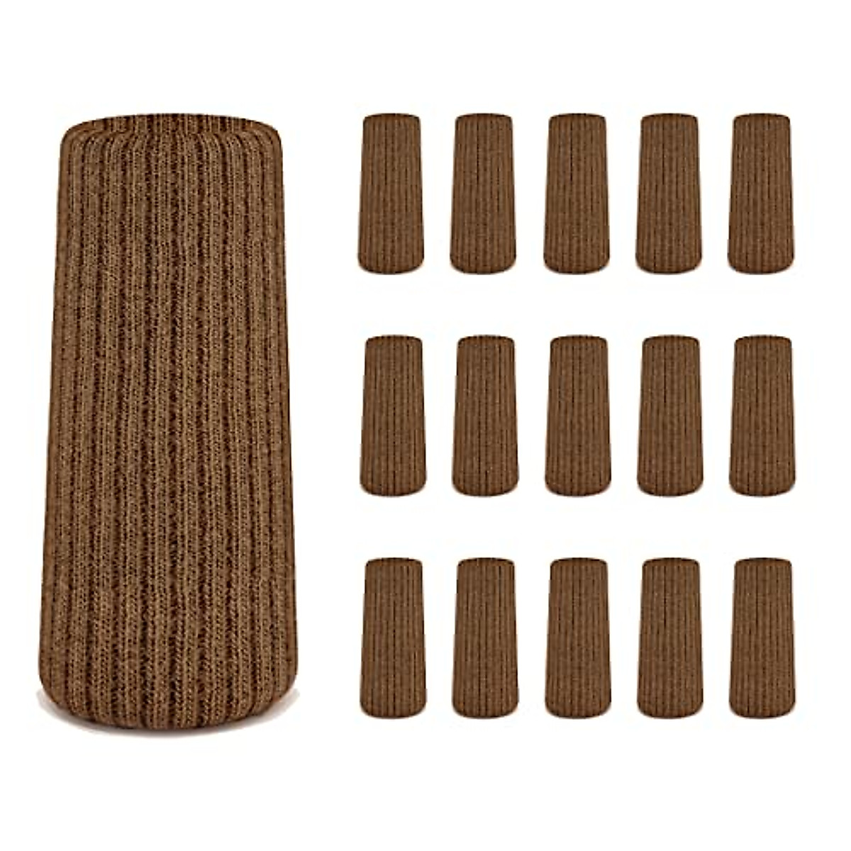 24 Pcs Brown Premium Chair Leg Socks Protectors for Hardwood Floors - Do not Easily Fall Off - Very Easy to Put on - Fits All Leg Shapes - High Elastic Bar Stool Leg Covers - Furniture Pads…