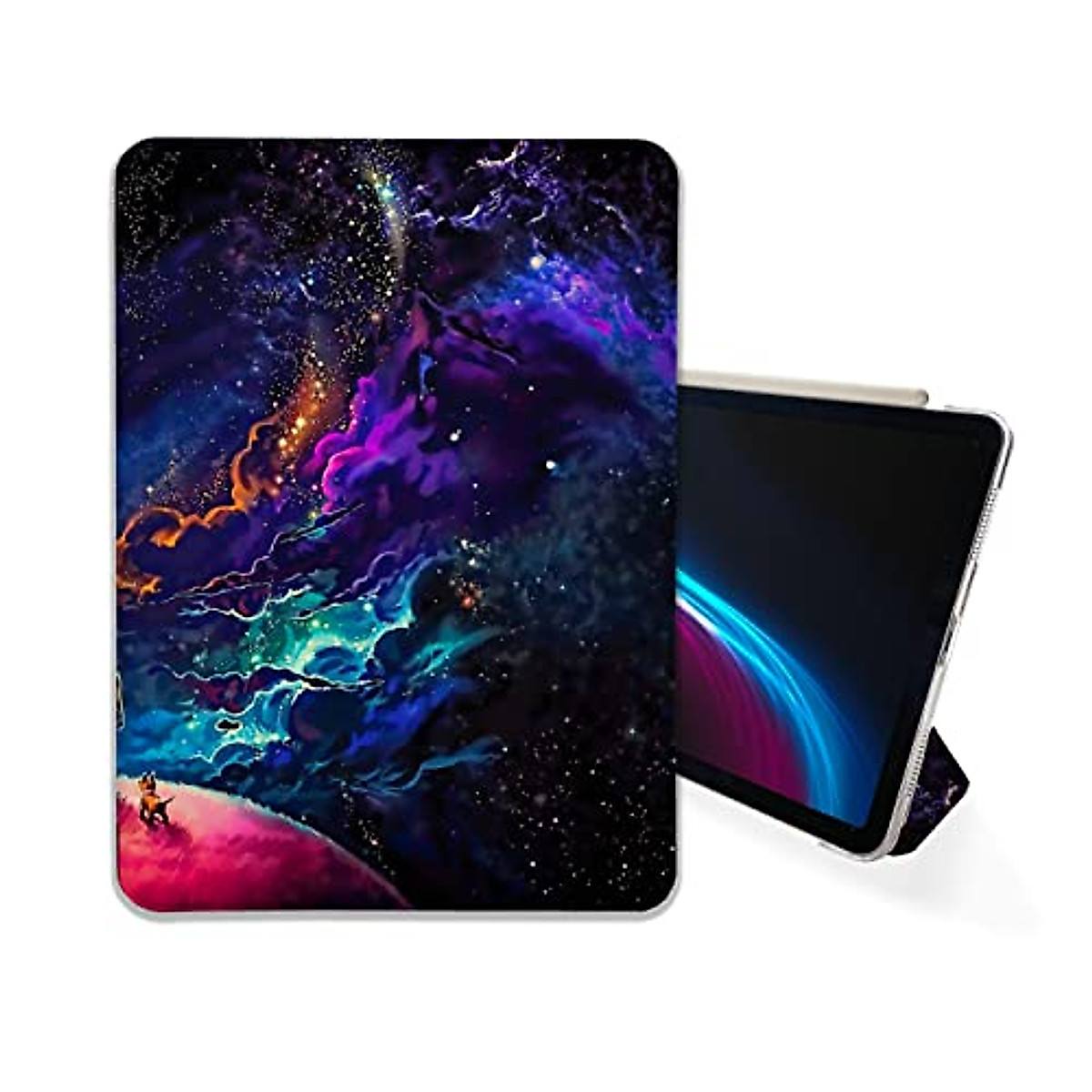 Kawaii Outer Space Galaxy case Compatible with iPad Mini Air Pro 7.9 8.3 9.7 10.2 10.9 11 12.9 inch Pattern Cover New 2022 2021 Trifold Stand 3 4 5 6 7 8 9 Generation 285 (10.2" 7/8/9 gen)