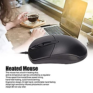 ASHATA Heated Mouse, Constant Temperature Adjustment Wired Heated Mouse Widely Compatible for PC for Laptops for Desktops