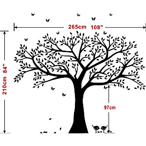 Giant Family Tree Wall Decals Bird Stickers Decals Branches Wall Stickers for Living Room Nursery Room Wall Decor