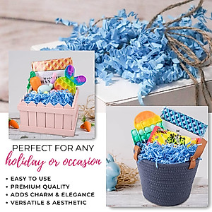 MagicWater Supply Crinkle Cut Paper Shred Filler (1/2 LB) for Gift Wrapping & Basket Filling - Light Blue