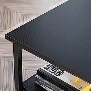 CubiCubi 59 x 47 inch L Shaped Gaming Desk with Storage Shelves, Corner Computer Desk for Home Office, Black