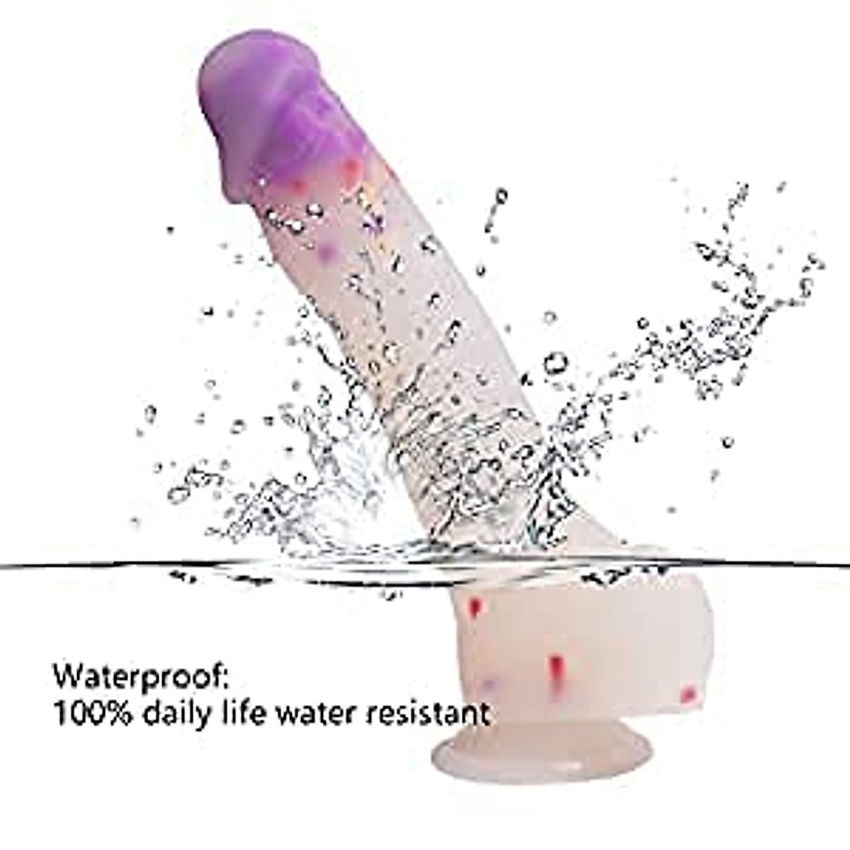 Dildo 9" Realistic Huge Dildo with Suction Cups Adult Sex Toy Penis with Curved Dick and Balls for G-Spot Vagina and Anal Sex Toys for Adults Women Men and Gay Couples (Clear)