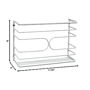DecoBros Wall Door Mount Kitchen Wrap Organizer Rack, White