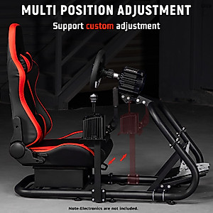 Dardoo G29 Racing Simulator Cockpit with Seat Fit for Logitech/Thrustmaster/Fanatec/PC G25 G27 G920 G923 T300RS,Ultra-Sturdy Alloy Steel Steering Wheel Stand,Without Wheel,Pedal & Handbrake