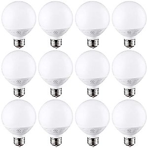 TORCHSTAR 12-Pack G25 LED Globe Bulb, Vanity Globe Light Bulbs for Bathroom Mirror, Dimmable 450LM, UL & Energy Star Listed, 6W Equivalent 40W, E26 Base Round Frosted Decorative Bulb, 5000K Daylight