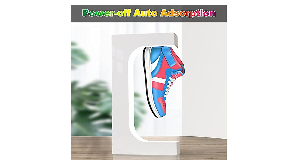Levitating Shoe Display with RGB Lights and 360° Rotation