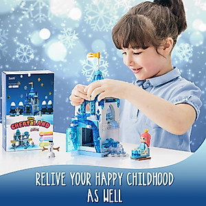 DDAI Girls Building Blocks Toys Frozen Ice Castle Building Kit for Girls Adorable Construction Toy Palace Brick Set Best Birthday Gifts for Kids 8-12 Years Old (199PCS)