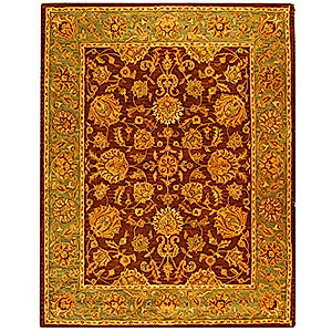 SAFAVIEH Heritage Collection 7'6" x 9'6" Brown / Blue HG343J Handmade Traditional Oriental Premium Wool Area Rug
