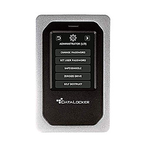 DataLocker 1TB SSD External Hard Drive for Mac, Windows, & Linux - Portable SSD Hard Drive with Password Protected Hardware Encrypted SSD, Touchscreen, TAA Compliant, & IP64 Dust/Water, USB-C/USB-A