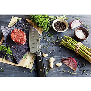 Dalstrong Mini Santoku Knife - 5 inch - Shogun Series - Japanese AUS-10V Super Steel Asian Knife - Damascus Layered - 67 Layers - Vacuum Treated Vegetable Knife - Sheath Included