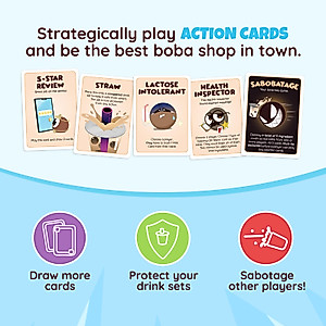 Sabobatage: The Boba Card Game 2nd Edition | Easy Family-Friendly Party Game | Card Games for Adults, Teens & Kids | 2-5 Players (Base Game 2nd Edition)