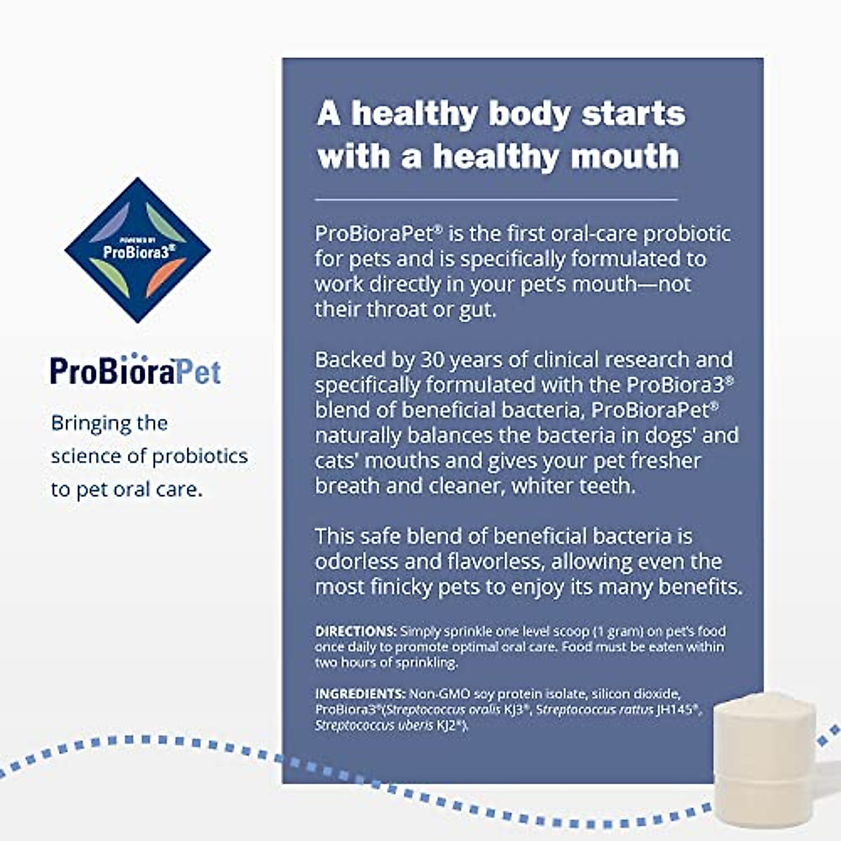 Probiora for Dogs (Formerly ProBioraPet) | Dog Probiotic Supplement for Oral Care | Pet Probiotics to Reduce Bad Breath, Plaque & Tartar | Dog Nutritional Supplement for Dental Health | 30 Servings