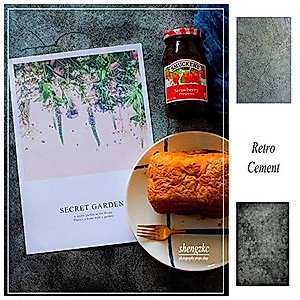 shengzkc Food Photography Backdrop 2 Pcs 21x33inch Concrete Flat Lay Photo Photographic Background Paper Double Sided for Tabletop Product Blogger Pictures Props Board Jewelry ins Video